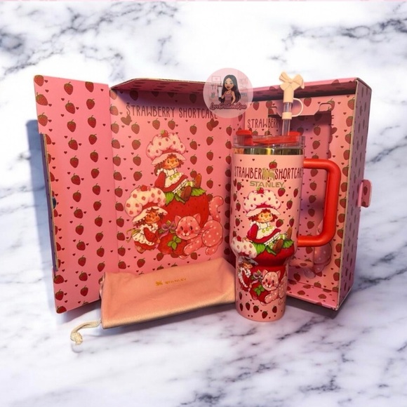 Stanley | Dining | Stanley Red Strawberry Shortcake Tumbler With Straw ...